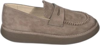 Giorgio Armani Homme, Chaussures, Gris, Taille: 45 EU Suede Mocassins
