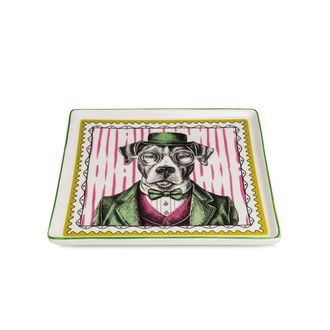 Egan Tray Human Essence - 19 x 19 cm Porzellan-Serviertablett f&uuml;r Kaffee, Tee & Vorspeisen - elegantes dekoratives K&uuml;chenst&uuml;ck, hitzebest&auml;ndig, sp&uuml;lmaschin