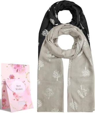 Heekpek Foulard Echarpe Femme Echarpe Foulard Paillettes Imprimé Écharpe Foulard Wraps Foulard Imprimé Mûrier Femme Mode Foulard Paillettes- Taille Unique -2P