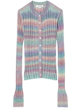 Re/Done cardigan en laine &agrave; design nervur&eacute; - Rose