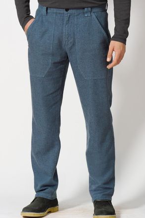 Hempage Hempage Herren vegan Hose Hahnentritt Muster Taubenblau