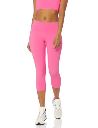 Amazon Essentials Damen Active Sculpt Workout Athleisure Capri-Leggings mit mittelhohem Bund, Kr&auml;ftiges Rosa, XXL