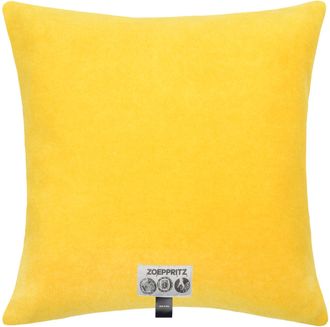 Zoeppritz Soft-Fleece-Kissenbezug - Polarfleece-Kissenbezug mit Häkelstich - Flauschige Kissenhülle - 50x50 cm - 160 Curry - von zoeppritz since 1828, 702291-16