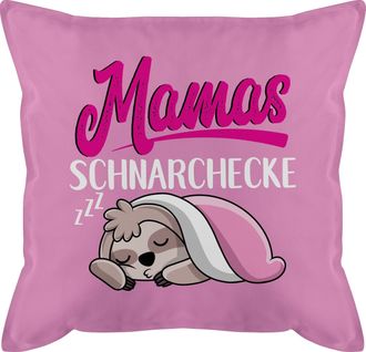 Shirtracer Kissen 50x50 - Mama - Mamas Schnarchecke mit Faultier - weiß - 50 x 50 cm - Pink - ostergeschenke für mütter mutter geschenk mom schnarch motivkissen 