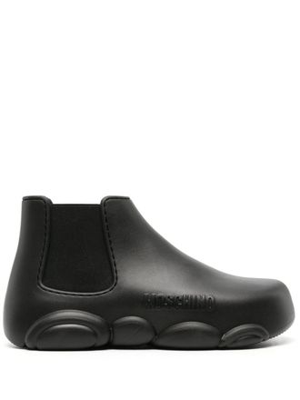 Moschino Gummy30 Stiefel mit Logo-Pr&auml;gung - Schwarz