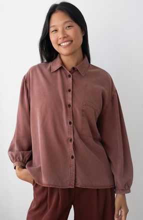 Twothirds Damen vegan Bluse Recco Weinrot