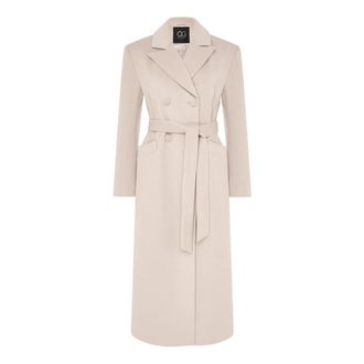 Cesare Gaspari Langer Mantel mit G&uuml;rtel - - Coats - Damen - Beige - XL