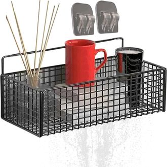 Generic Badezimmer-Kleberegale - Toiletten-Aufbewahrungsregal, Wand-Kleberegal f&uuml;r Dusche | An der Wand montiertes, stanzfreies Badezimmer-Gitterregal, Organi