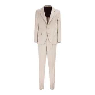 Brunello Cucinelli Zweiknopf Anzug mit Faltenbund - - Suits - Herren - Beige - XL