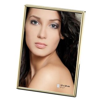 Walther Design Walther BF318G Schlichter, eleganter Portraitrahmen in klassischer Goldener Halbrundleiste, 13 x 18 cm