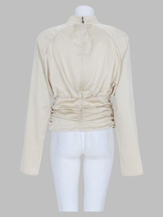 Rotate Ruched Long Sleeve Blouse - White