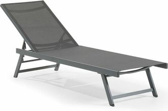 Leco Leco Aluminium Sonnenliege Elina mit klappbaren F&uuml;&szlig;en, anthrazit