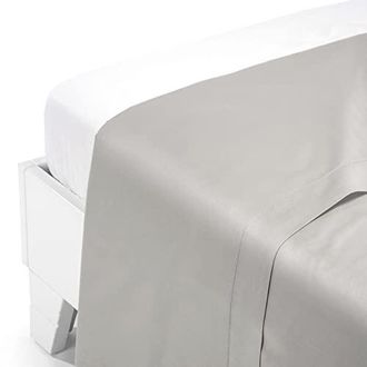 Caleffi Andere - Bettlaken Satin einfarbig Doppelbett Silber