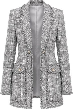 Dolce & Gabbana Veste en tweed - Femme - Vestes - Gris - Taille: 34 FR