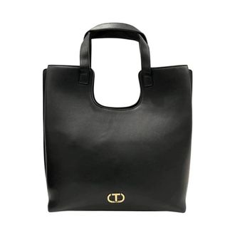 Twinset PU Leder Schultertasche mit Kettenriemen - - Bags - Damen - Schwarzk - ONE SIZE