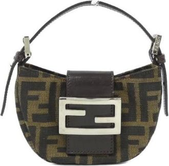 Fendi Sac bandouli&egrave;re Fendi doccasion en toile bicolore - Femme - Pre-owned - Brun - Taille: ONE Size