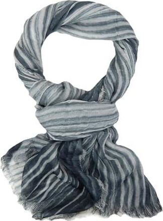 Ella Jonte &Eacute;charpe pour homme ray&eacute;e style batik bleu ou gris blanc pour printemps, &eacute;t&eacute;, automne, gris, taille unique