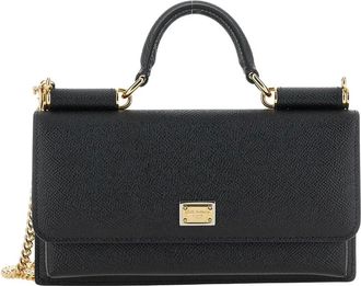 Dolce & Gabbana Femme, Sacs, Noir, Taille: ONE Size Mini sac en cuir de veau imprim&eacute; Dauphine