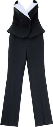 Karl Lagerfeld Femme, Combinaisons et Ensembles, Noir, Taille: 36 FR Studio Contrast Jumpsuit