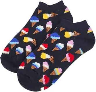 Generico Lot de 3 paires de chaussettes color&eacute;es pour bateaux de cr&egrave;me glac&eacute;e pour femme &agrave; coupe basse printemps et &eacute;t&eacute;, Cr&egrave;me glac&eacute;e, Taille Unique