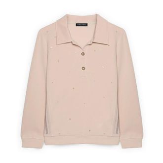 Fiorella Rubino Polo-Sweatshirt mit leuchtenden Applikationen - - Sweatshirts & Hoodies - Damen - Rosa - L