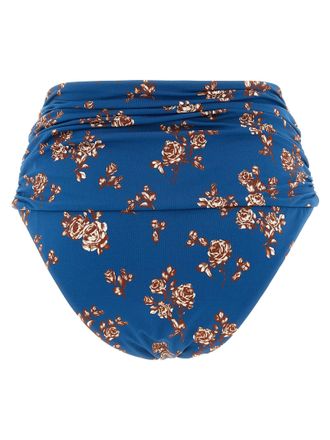Magda Butrym Floral-Print Stretch Bikini Bottoms - Blue