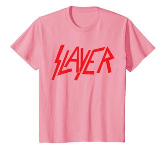 Slayer Classic Red Logo On Prink T-Shirt