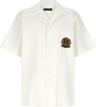 Dolce & Gabbana Homme, Chemises, Blanc, Taille: 4XL Chemise Hawaii en popeline de coton