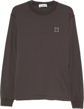 Stone Island Homme, Tops, Gris, Taille: S Logo Patch Long Sleeve T-Shirt
