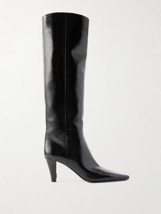 Saint Laurent Bottes En Cuir Glacé Jill - Noir