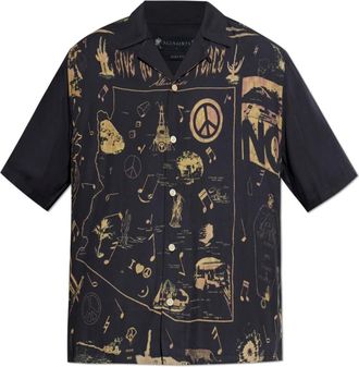 AllSaints Homme, Chemises, Bleu, Taille: M Pacify Short Sleeve Shirt