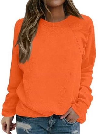 Generic Sweats à capuche pour femme - Grande taille - Sweat à col rond surdimensionné - Débardeurs de sport - Veste de sport unie - Chemisier à capuche thermi