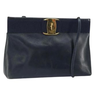 Ferragamo Sac bandouli&egrave;re en cuir Pre-owned - Femme - Pre-owned - Bleu - Taille: ONE Size