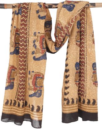 Guru Shop Leichter Pareo, Sarong, Handbedrucktes Baumwolltuch - Farb Kombination 12, Herren/Damen, Baumwolle, 180x110 cm