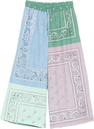 Max Mara Femme, Pantalons, Multicolore, Taille: 38 FR Printed Cotton Poplin Pantalons