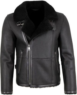 Jilani Lederjacke Aviator KJ Jilani - Herren Lammfelljacke Lederjacke schwarz