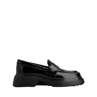Tod's Schwarzer flacher Loafer mit klobiger Sohle - - Shoes - Damen - Schwarzk - 38 EU