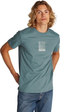 Calvin Klein Herren T-Shirt Kurzarm Brush Stroke Graphic Tee Regular Fit, T&uuml;rkis (Trooper), S
