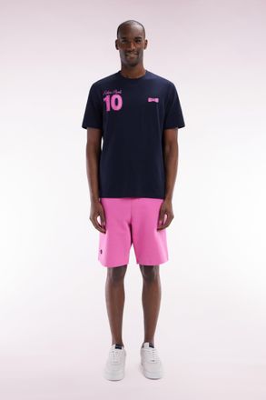 Eden Park Short En Molleton Coton Rose Coupe D&eacute;contract&eacute;e
