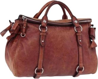 Miu Miu Sac &agrave; main Pre-owned - Femme - Pre-owned - Brun - Taille: ONE Size