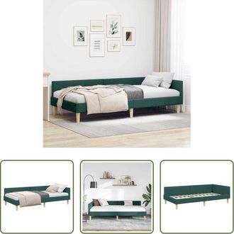vidaXL Eckbett - Eckbettgestell Dunkelgr&uuml;n 100 x 200 cm Stoff