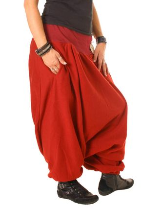 vishes Alternative Bekleidung - Haremshose aus Fleece Einheitsgr&ouml;&szlig;e/Lange Gr&ouml;&szlig;e rot 40-48