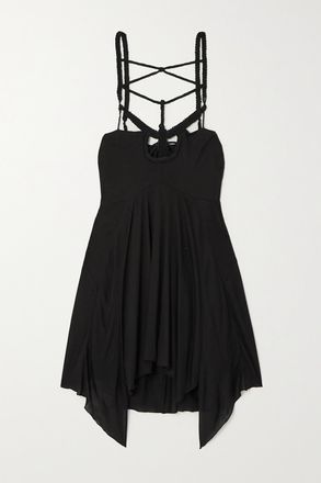 Isabel Marant Diana Minikleid Aus Jersey Mit Makrameegarnbes&auml;tzen - Schwarz