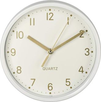 Hama analoge Wanduhr inkl. Batterie (geräuscharme Uhr ohne Ticken, batteriebetriebene Tischuhr mit Standfuß und schleichendem Sekundenzeiger, zum Hängen un