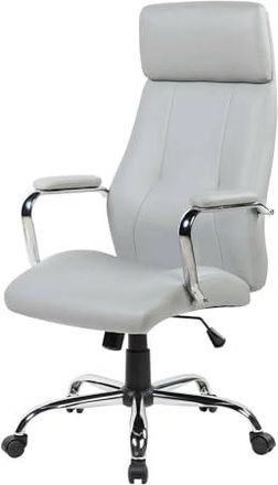 Dmora Stuhl mit Rädern Cairns, Präsidentensessel mit Armlehnen, Ergonomischer Bürostuhl, 66x62h121/131 cm, Grau