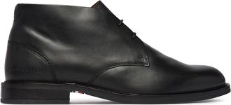 Tommy Hilfiger Schn&uuml;rschuhe Tommy Hilfiger Corporate Dressy Lth Lace Boot FM0FM05949 Schwarz