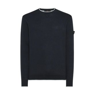 Peuterey Homme, Pulls, Bleu, Taille: XL SweaT-shirt Bleu Col Rond Étiquette Logo