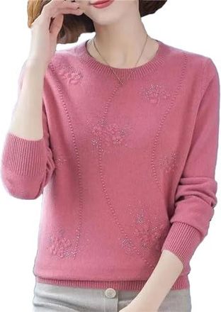 Generic Pull Brod&eacute; &Agrave; Col Rond, Pull Tricot&eacute;, Haut Ample &Agrave; Bascule, pour Femmes D&acirc;ge Moyen Et &Acirc;g&eacute;es, Automne Et Hiver