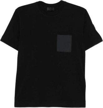 Moncler Femme, Tops, Noir, Taille: 38 FR Maglietta girocollo manica corta