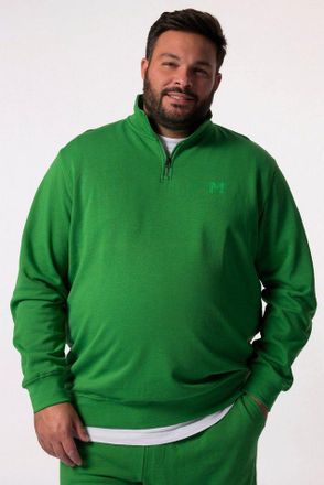 Men Plus Sweatshirt Sweat-Troyer Basic Zippkragen